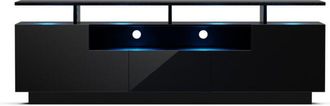 Blumfeldt Blumfeldt - Klarstein Meuble tv Bois avec led, Meuble Tele de 150 cm, Design Moderne avec led Multicolores, Petit Meuble tv, Meuble bas tv pour