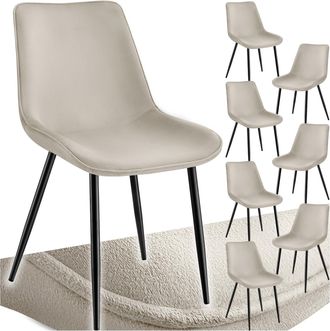 TecTake Esszimmerst&uuml;hle 8er Set, Samtstoff Stuhl mit R&uuml;ckenlehne, ergonomische Essst&uuml;hle, bequemer K&uuml;chenstuhl, Esszimmerstuhl, Cocktailsessel f&uuml;r Lounge, Din