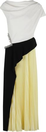 SIMKHAI Femme, Robes, Multicolore, Taille: 40 FR Robe Midi Multicolore avec Détail en Strass