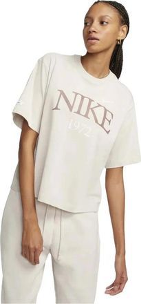 Nike Femme, Tops, Beige, Taille: 38 FR Sportswear Classic Tee