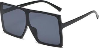 Generic Lunettes De Soleil Carr&eacute;es &Agrave; Grande Monture For Hommes, Id&eacute;ales For Le Sport Et La Conduite En Ext&eacute;rieur(Black)