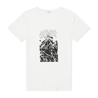 Celine Bedrucktes Baumwoll-T-Shirt - - Tops - Herren - Wei&szlig; - S