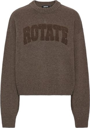 Rotate Round-Neck Strickwaren - - Knitwear - Damen - Braun - S