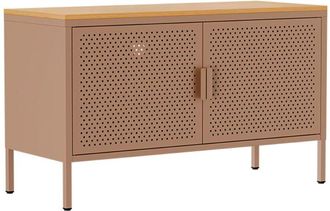 Oviala Buffet moderne 2 portes L100 cm en métal marron