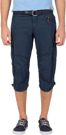 Timezone Herren Loose Milestz 3/4 Cargo Incl. Belt Shorts, Blau (Washed Dark Blue 3887), W30(Herstellergröße:30)