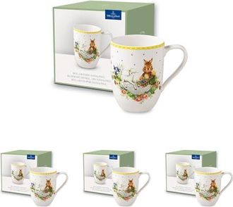 Villeroy & Boch Spring Awakening Becher mit Henkel 280 ml gelbgr&uuml;n, Tasse Ostern, Oster Geschirr, Kaffeebecher, Kaffeetasse, Hei&szlig;getr&auml;nkebecher, Premium Porzellan (Pa