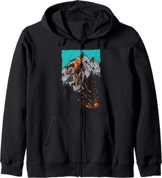 Trendy Apparel Extreme Sport Mountain Biker Scenic Back Drop Kapuzenjacke