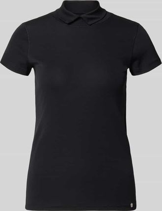 Marc Cain Slim Fit T-Shirt mit hochschlie&szlig;endem Polokragen