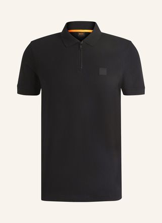HUGO BOSS Piqu&eacute;-Poloshirt Passerzip schwarz