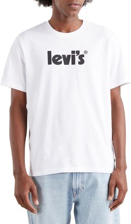 Levi's Herren Ss Relaxed Fit Tee T-Shirt,Poster Logo White,L