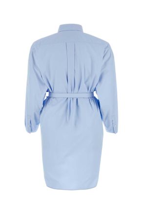 Miu Miu Womens Shirt Dress Blue Trochus Niloticus