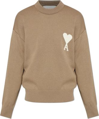 Ami Logo Sweater - - Knitwear - Herren - Braun - XL