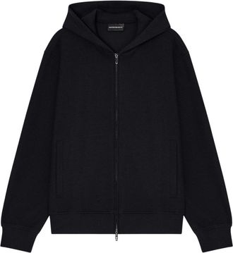 Emporio Armani Homme, Sweatshirts et sweats &agrave; capuche, Bleu, Taille: XL SweaT-shirt en maille interlock de lyocell et coton