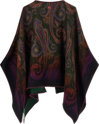 Etro Reversible Paisley D&eacute;grad&eacute; Cape - Green