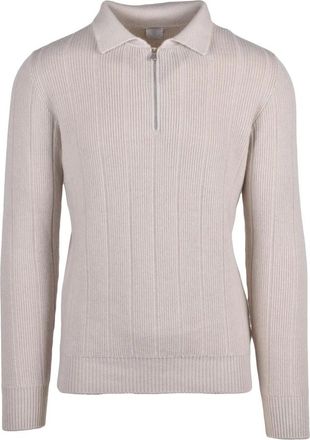 Eleventy Homme, Pulls, Beige, Taille: S Pull zipp&eacute; col montant
