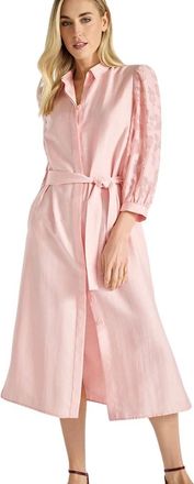 Marie M&eacute;ro Femme, Robes, Rose, Taille: 42 FR Robe chemise midi