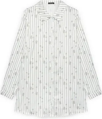 Fiorella Rubino Femme, Blouses et Chemises, Blanc, Taille: 52 FR Chemise Fantaisie Ray&eacute;e avec Noeuds