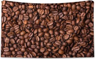 Abakuhaus Schokolade Wandteppich und Tagesdecke, Geröstete Kaffeebohnen aus Weiches Mikrofaser Stoff Waschbar ohne Verblassen Digitaldruck, 230 x 140 cm, Braun