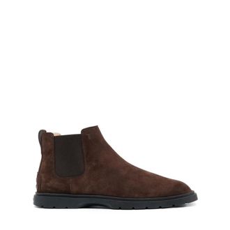 Tod's Homme, Chaussures, Brun, Taille: 40 1/2 EU Bottes Chelsea en Daim Marron