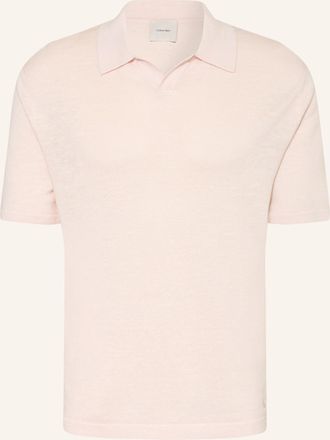 Calvin Klein Strick-Poloshirt Mit Leinen rosa