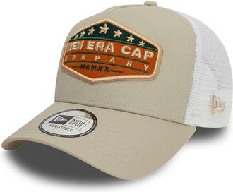 New Era A-Frame Mesh Trucker Cap - Vintage Brand Beige
