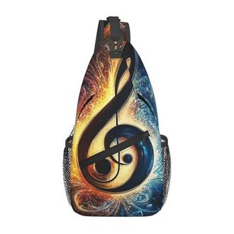 Generic Vivid High Musical Symbols Sac &agrave; bandouli&egrave;re Sac &agrave; bandouli&egrave;re Voyage Poitrine Sac &agrave; dos Sling Sac &agrave; dos pour homme Randonn&eacute;e Sac &agrave; dos
