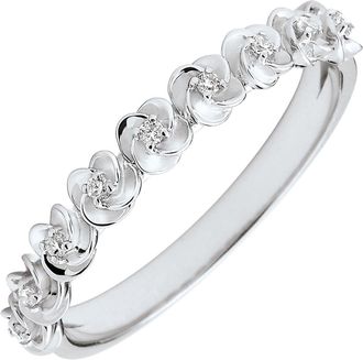 Edenly Ring Blüte - Rosenkränzchen - Kleines Modell - Weißgold und Diamanten - 18 Karat
