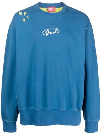 Diesel sweat &agrave; logo brod&eacute; - Bleu