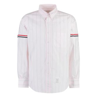 Thom Browne Gestreiftes Baumwollhemd - - Shirts - Herren - Rosa - XL