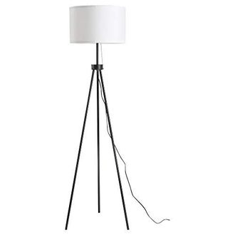 HOMCOM Stehlampe mit Lampenschirm aus Polyester und Baumwolle, Standleuchte Stehleuchte mit E27 Fassung f&uuml;r Wohnzimmer, Schlafzimmer, Wei&szlig;, exkl. Gl&uuml;hbirne