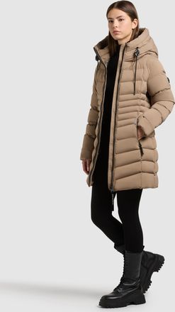 Khujo Steppmantel KHUJO LAVA, Damen, Gr. L, cookie beige, 100% Polyester, unifarben, eingesetzt elastischer Bund mit Windstopper, M&auml;ntel Steppmantel, Topsel