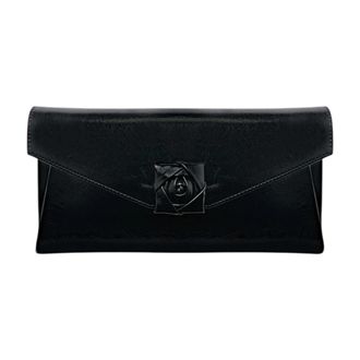 Twentyfourhaitch Pochette aus gl&auml;nzendem Lackleder - - Bags - Damen - Schwarzk - ONE SIZE
