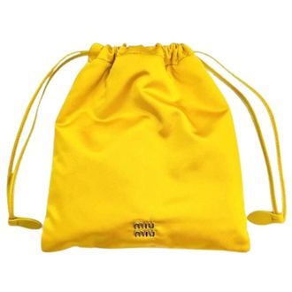 Miu Miu Pre-owned Duchess Silk Pouch - Femme - Pre-owned - Jaune - Taille: ONE Size