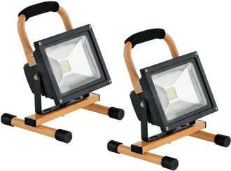 ETC Shop Projecteur de construction projecteur datelier lumière LED extérieur spot de jardin, spot portable orientable, 20W 1970lm blanc froid, LxlxH