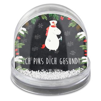 Mr. & Mrs. Panda Weihnachtskugel Einhorn Krankenschwester - Geschenk, Schneekugel Weihnachten, &Auml;rztin, Krankenpfleger, Unicorn, Krankenhaus, Weihnachts, Deko, Krankenp