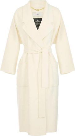 Elisabetta Franchi Manteau Au Genou - Jaune