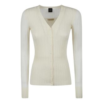 Pinko Caldo Cardigan Blend WS Silk - - Knitwear - Damen - Wei&szlig; - L