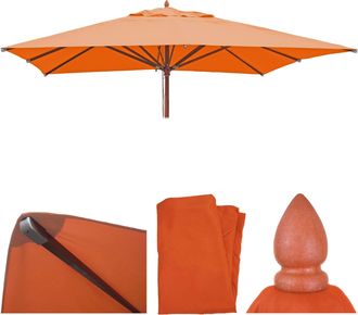 Mendler Ersatz-Bezug für Gastronomie Holz-Sonnenschirm HWC-C57, Sonnenschirmbezug, eckig 3x3m Polyester 3kg - Terracotta