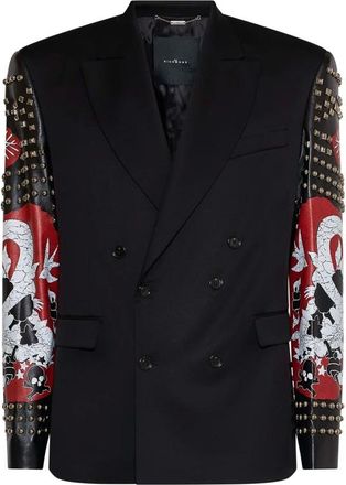 John Richmond Homme, Vestes, Noir, Taille: 2XL Giacca doppiopetto maniche decorate