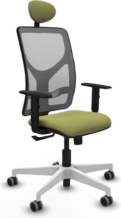 Piqueras y Crespo Schreibtischstuhl mit Rollen aus Parkett, mit 1D-Armlehnen, h&ouml;henverstellbare Lendenwirbelst&uuml;tze und festes Kopfteil, ausgestattet mit 3 Positionen un