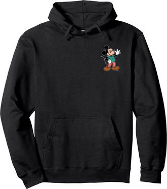 Disney Mickey Mouse Retro Pose Pocket Logo Pullover Hoodie