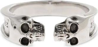 Alexander McQueen bague &agrave; motif t&ecirc;te de mort - Argent