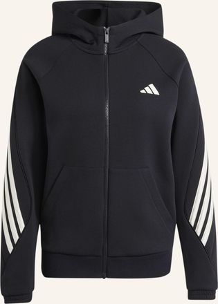 adidas Stadium 3-Streifen Kapuzenjacke, Durchgehender Reissverschluss schwarz