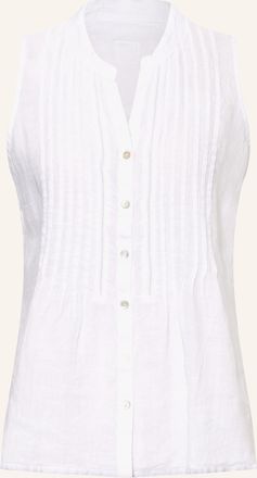 120% Lino 120%Lino Blusentop Aus Leinen weiss