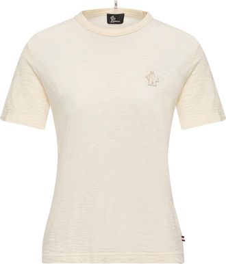 Moncler Moncler Logo Patch Cotton T-shirt, Women, White, Size: Xs
