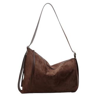 Generic Sac &agrave; bandouli&egrave;re sous les bras en faux su&egrave;de pour femmes et filles avec fermeture &eacute;clair pour un usage quotidien (caf&eacute;) (caf&eacute;)