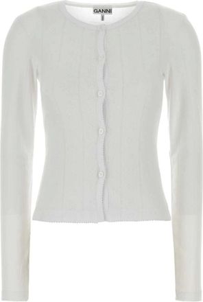 Ganni Femme, Pulls, Blanc, Taille: 38 FR Cotton Top