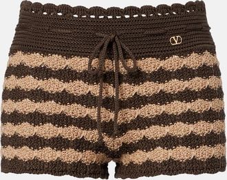 Valentino Short en coton &agrave; rayures