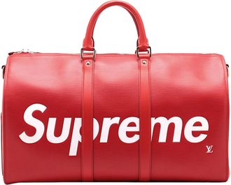 Louis Vuitton Weekender - Supreme Epi Keepall Bandouliere 45 - Gr. unisize - in Rot - f&uuml;r Damen