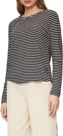 s.Oliver Damen 2154336 T-Shirt Langarm, Grau/Schwarz 99g2,42